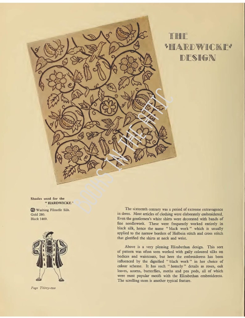 Jacobean Embroidery Pattern Book PDF Digital Download Jacobean ...