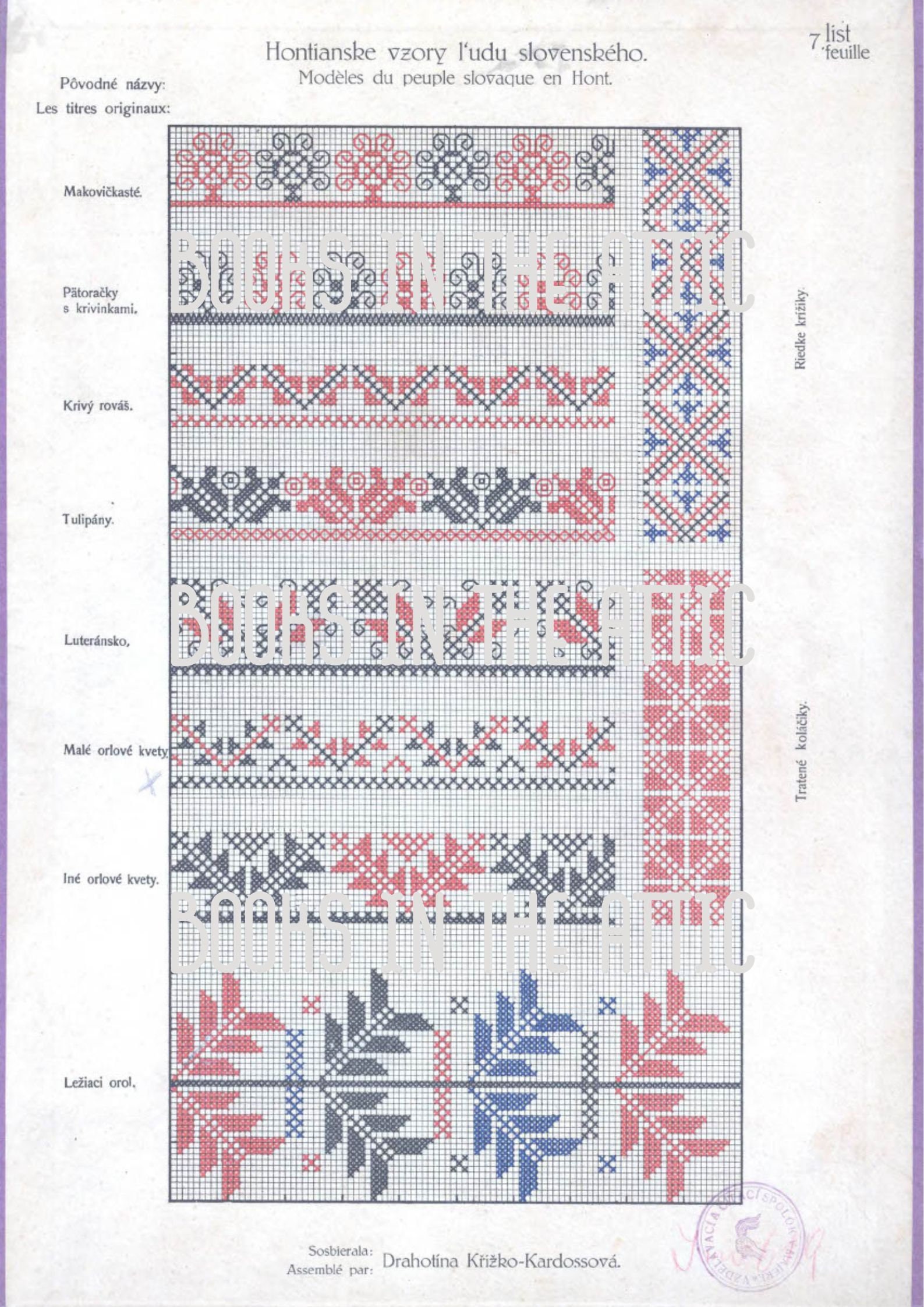 Slovak Cross Stitch Pattern Book, Folk Hand Embroidery Patterns ...