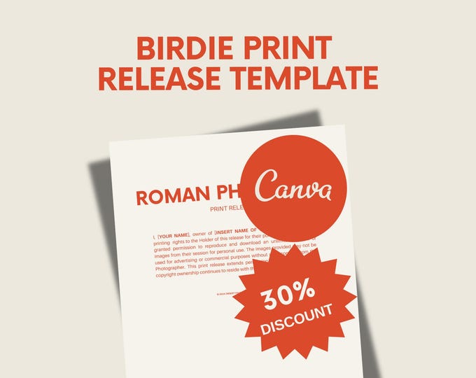 Photography Print Release, Editable Canva Print Release Template, Ready ...
