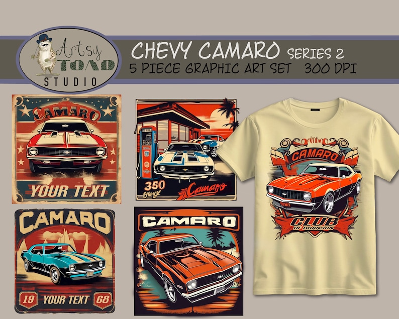 Chevy Camaro Graphics - 5 High Quality - Full Color Graphics - Shirt ...