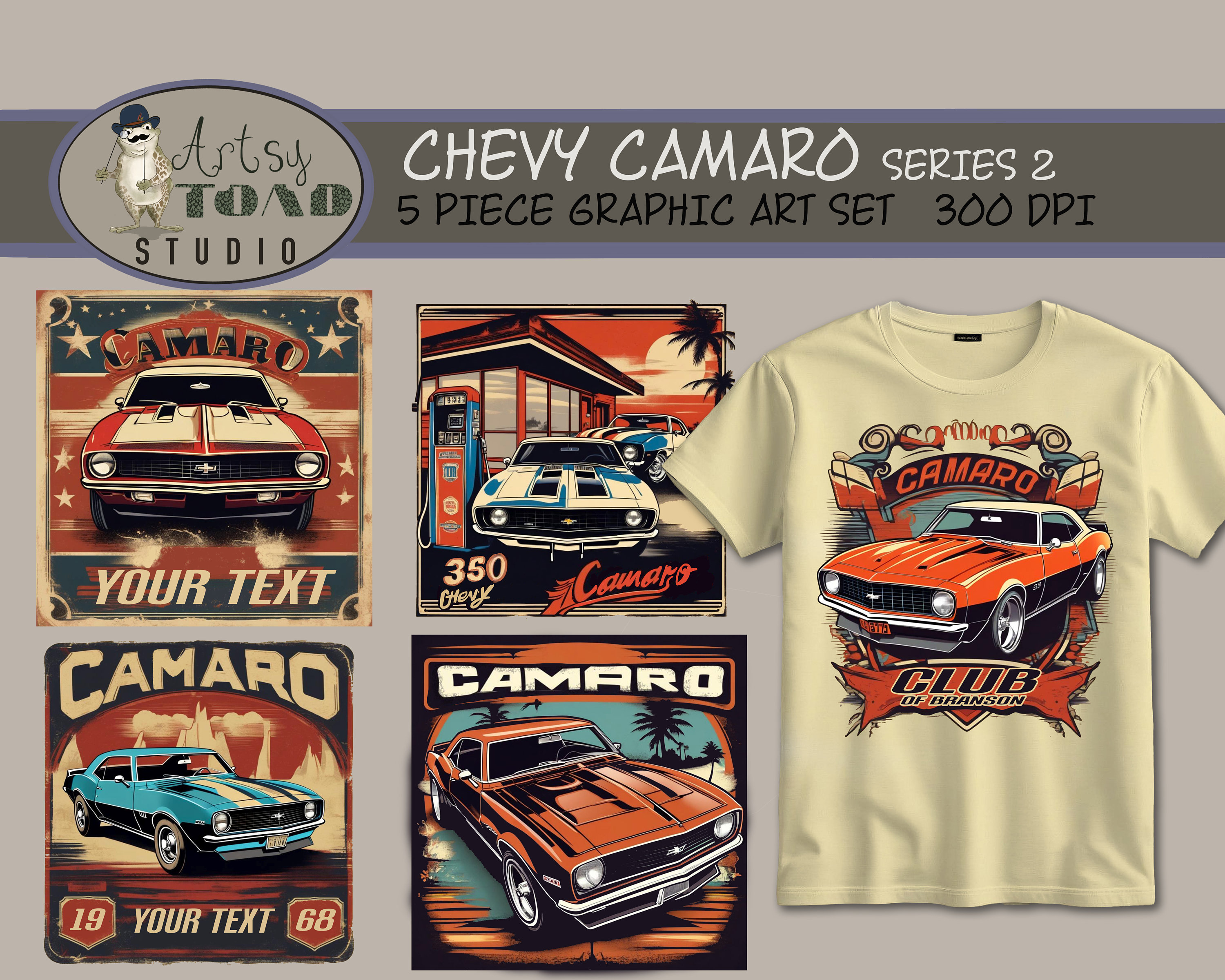 Chevy Camaro Graphics - 5 High Quality - Full Color Graphics - Shirt ...