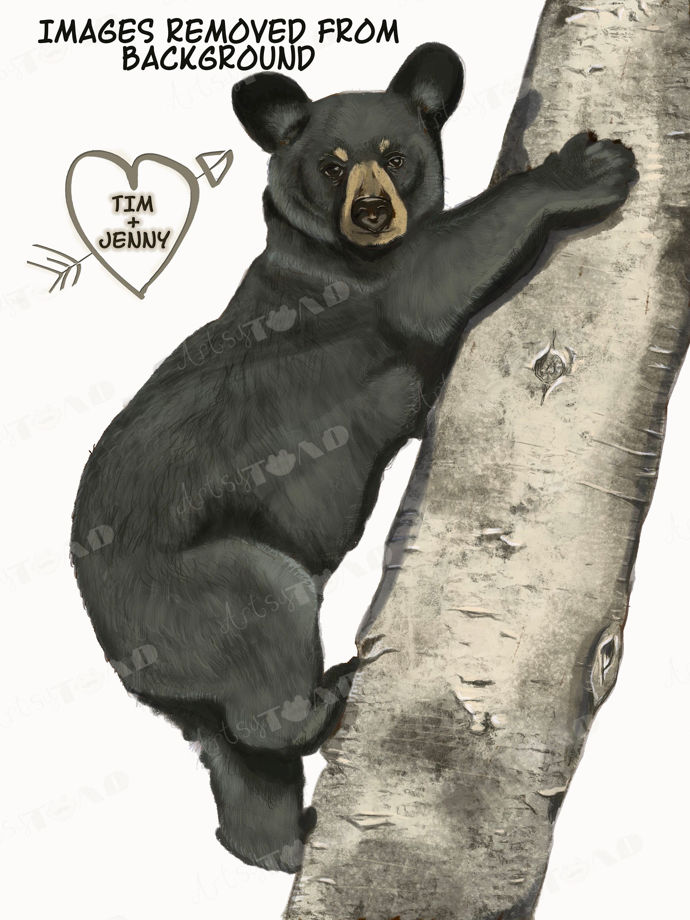 Printable Customizable Hand Painted Bear Great for Canvas Print - Etsy