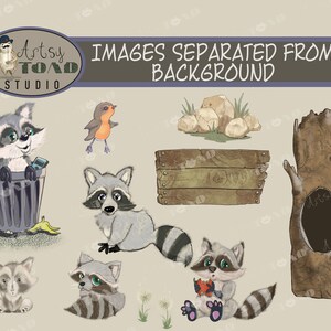 Woodland Animals - Racoon Collection Downloadable Art - Etsy