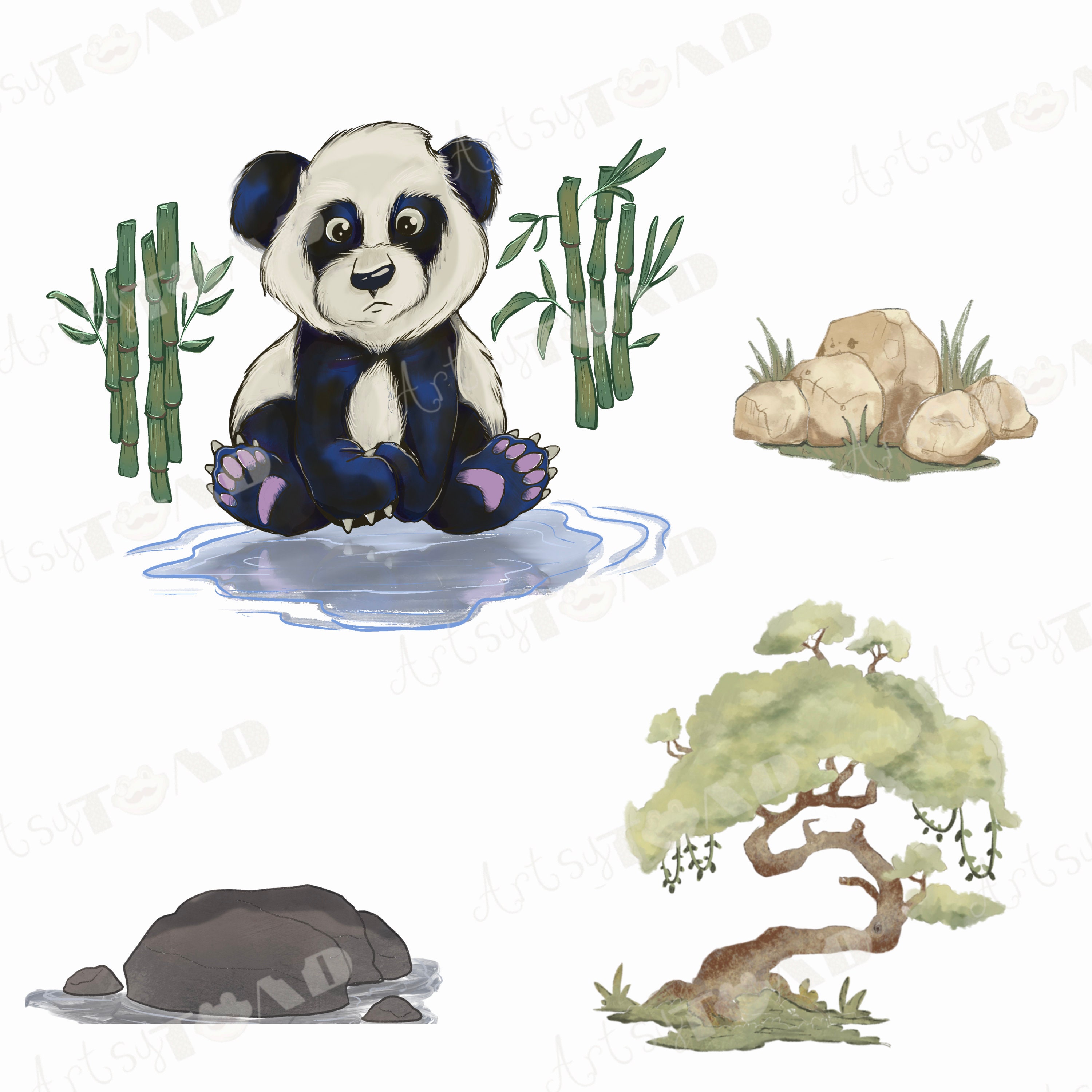 Cute Panda Bear Clipart Set - Etsy