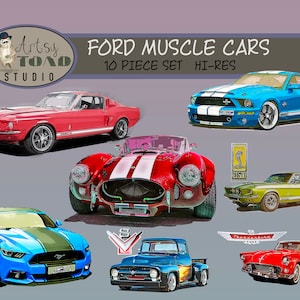 Ford Muscle Car Collection - 10 High Quality Car Graphics - Etsy