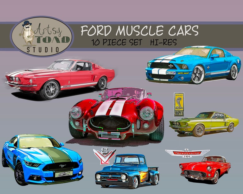 Ford Muscle Car Collection - 10 High Quality Car Graphics - Etsy