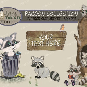 Woodland Animals - Racoon Collection Downloadable Art - Etsy