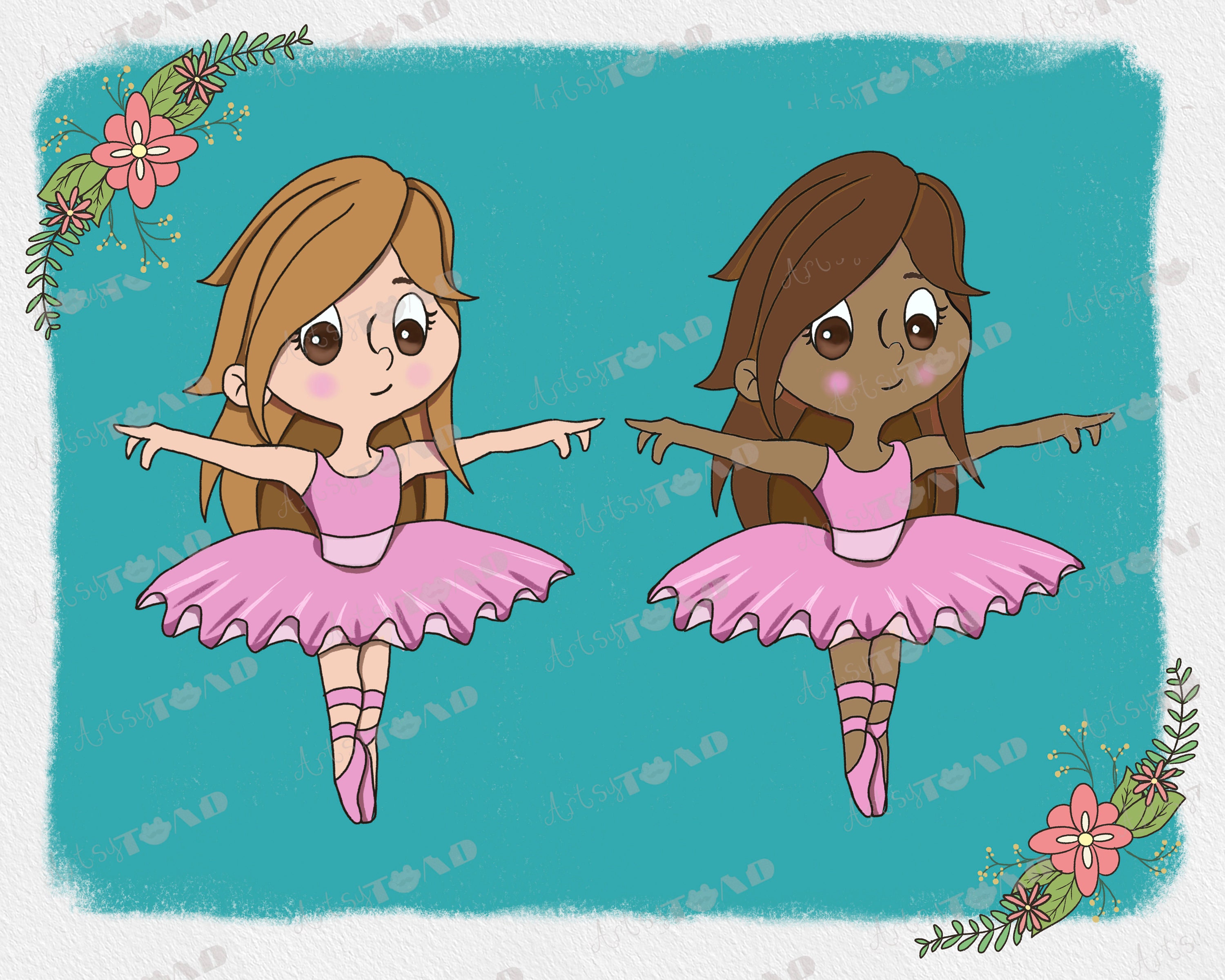 Cute Ballerina Clip Art for Download - Sublimation, DTG, DTF, or UV ...
