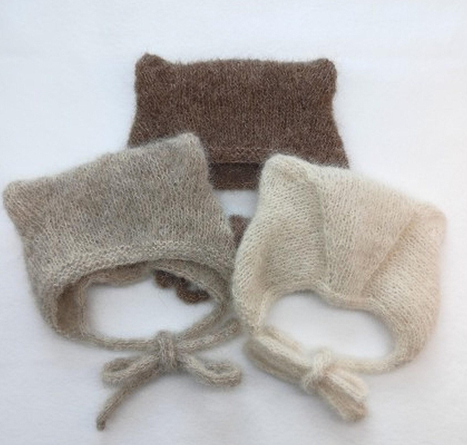 Newborn Baby Knit Hat, Alpaca Baby Bonnet, Photo Prop Baby Hat ...