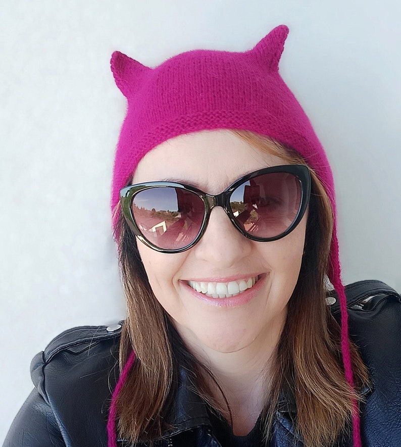 Cute Kitty Bonnet for Women Handmade Cat Ear Beanie Knitted - Etsy