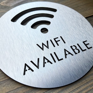 Metal Wifi Sign / Wi-fi Available Signage / Office Sign / Hotel Signage ...