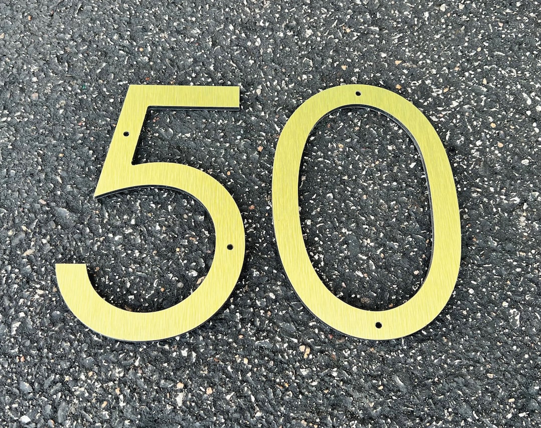 Gold House Numbers / Metal Address Numbers / Modern House Numbers ...
