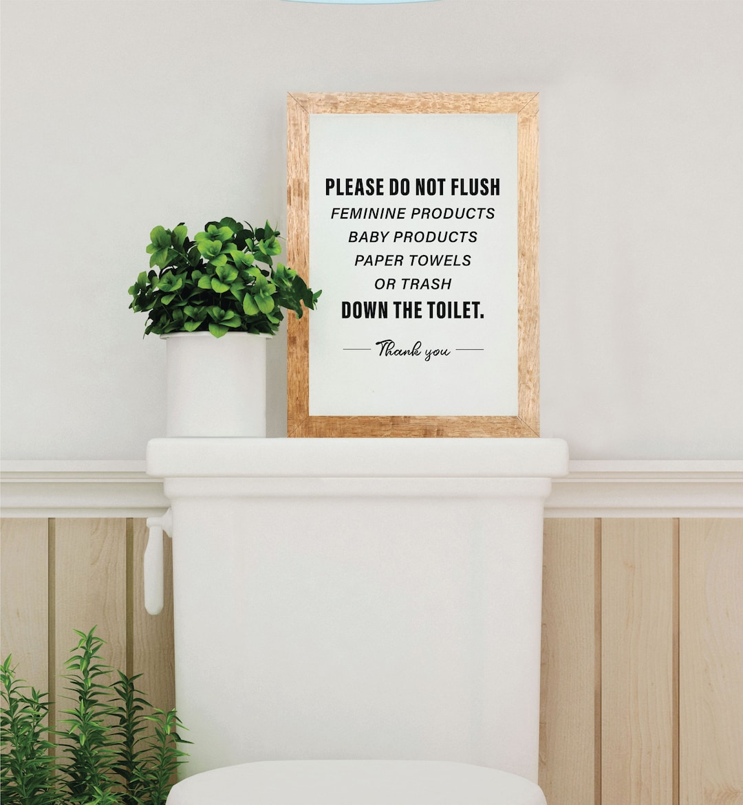 Please Do Not Flush Sign / Restroom Sign / Bathroom Frame / Bathroom ...