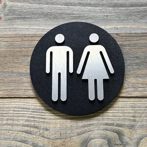 Round Restroom Sign / Modern Bathroom Sign / Restaurant Sign ...