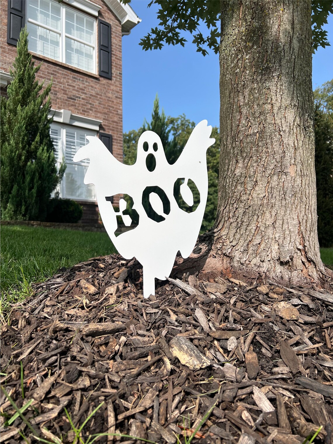 Halloween Ghost Metal Yard Sign / Halloween Home Decor / Fall Decor ...