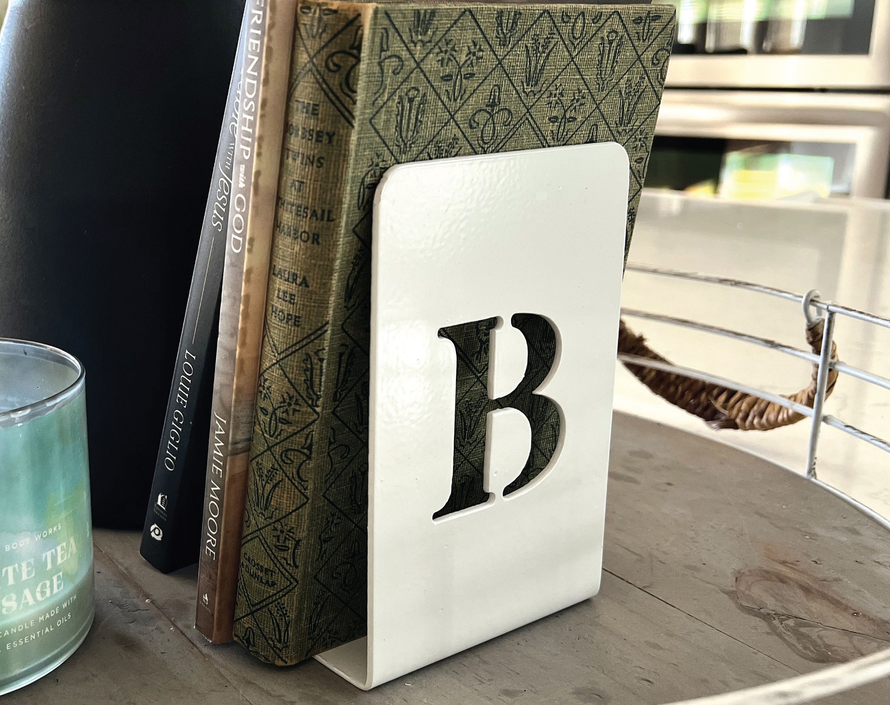 Personalized Monogram Bookend / Last Name Initial Bookend / Custom ...