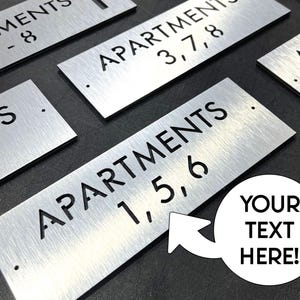 Apartment Number Signs / Metal Condo Unit Signs / Address Number Plaque ...