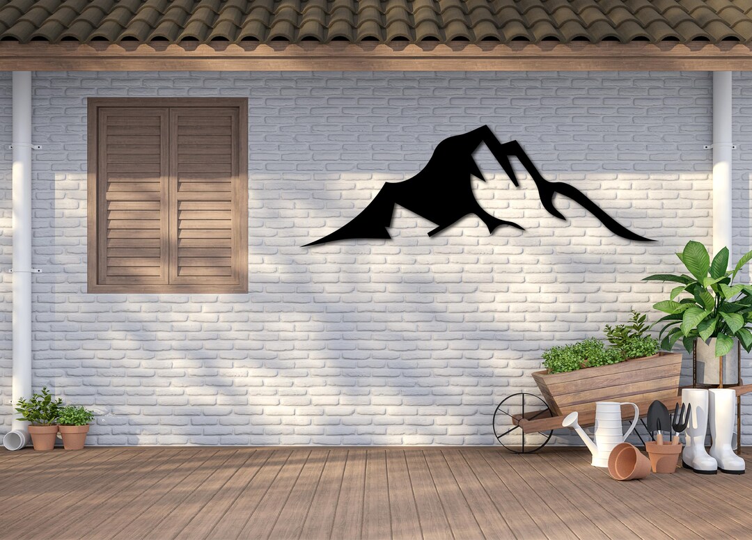 Mountain Outdoor Decor | Metal Wall Art | Metal Mountain Sign | Wall ...