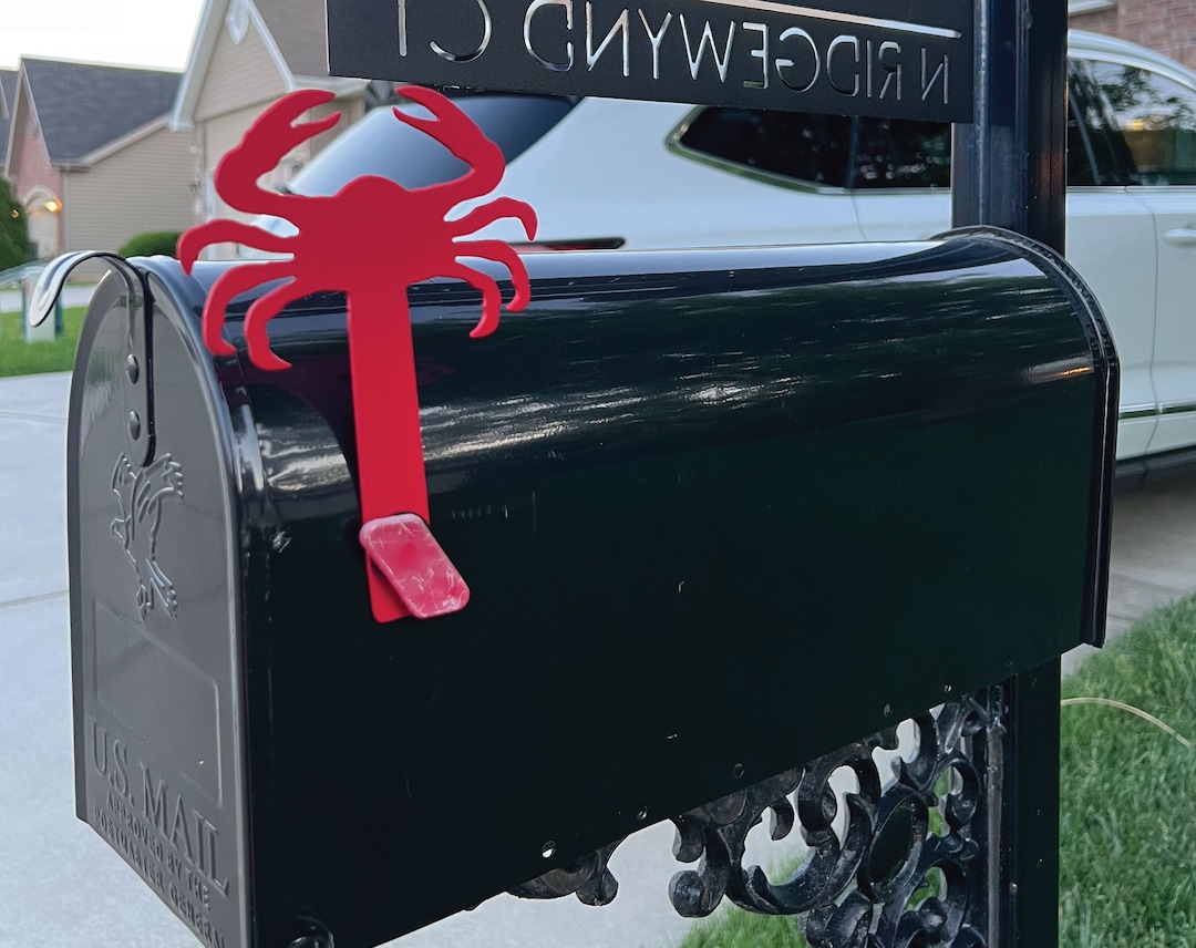 Metal Mailbox Flag / Metal Crab Art / Crab Flag / Mailbox Decor ...