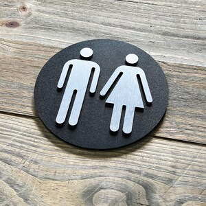 Round Restroom Sign / Modern Bathroom Sign / Restaurant Sign ...