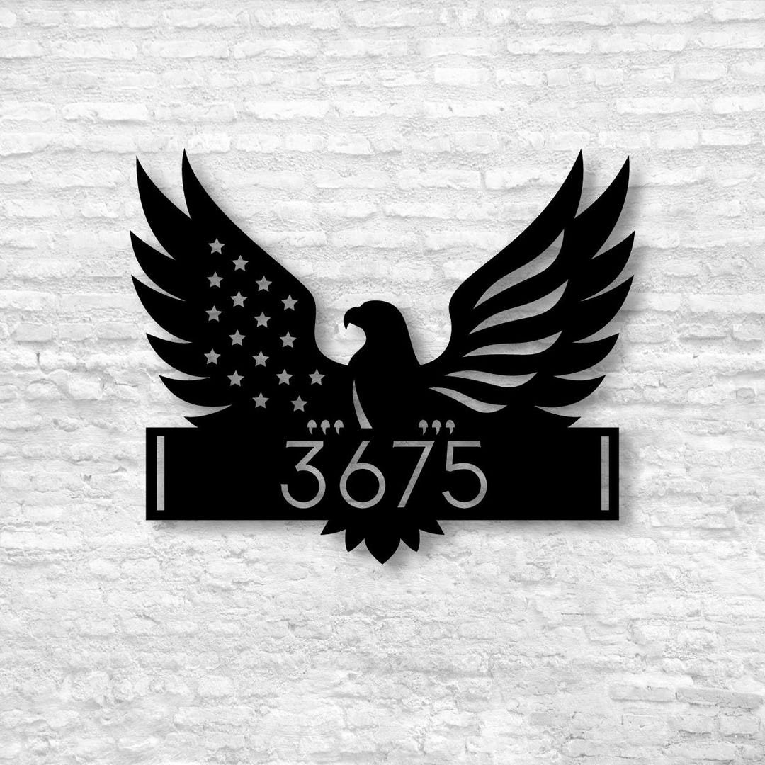 Personalized Address Sign | Metal Wall Art | Metal Eagle Sign | Wall ...