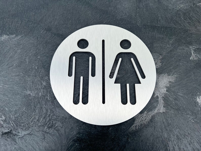 Modern Restroom Sign / Custom Restroom Signage / Restaurant Sign ...