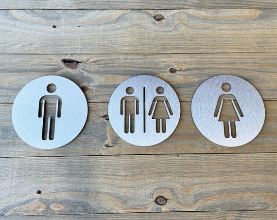 Modern Restroom Sign / Custom Restroom Signage / Restaurant - Etsy