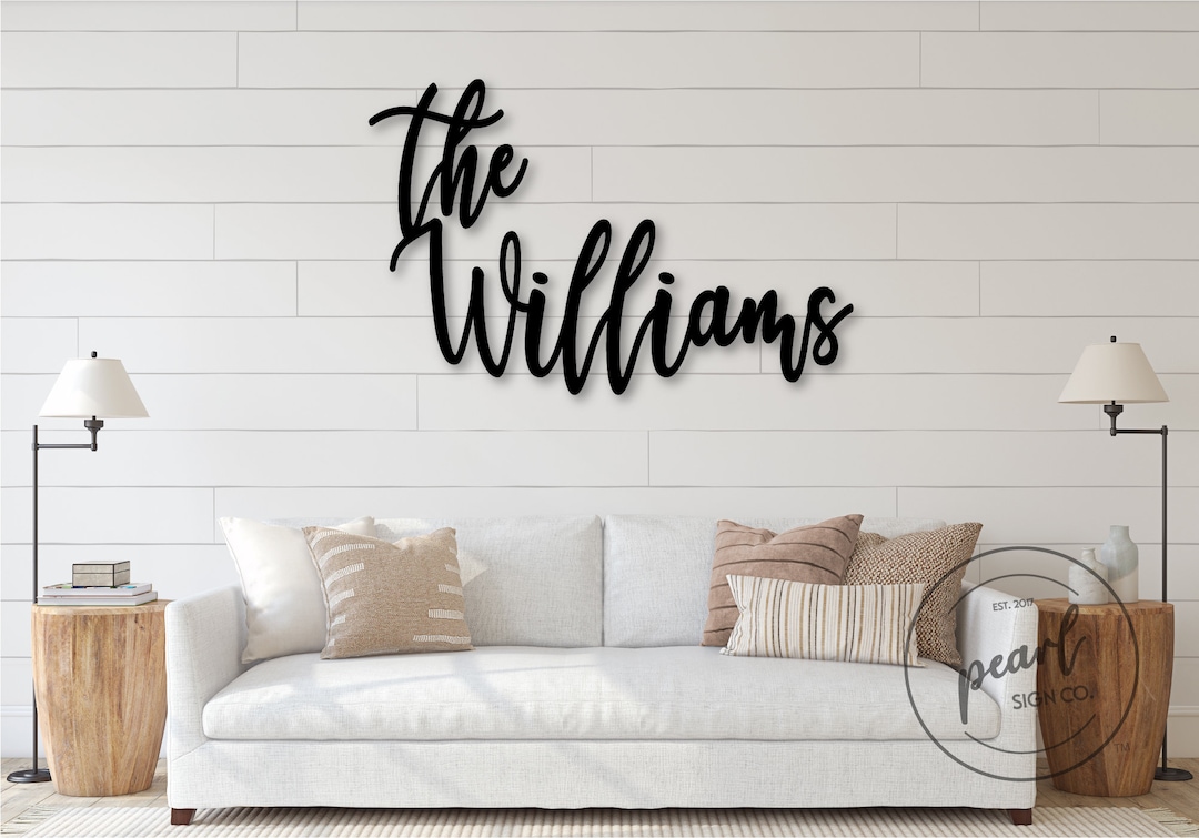 Custom Last Name Sign | Personalized Family Name Words | Wedding ...