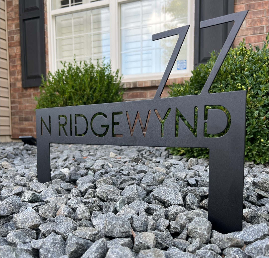 Metal Address Sign for House / Modern Metal Address Plaque / Metal ...