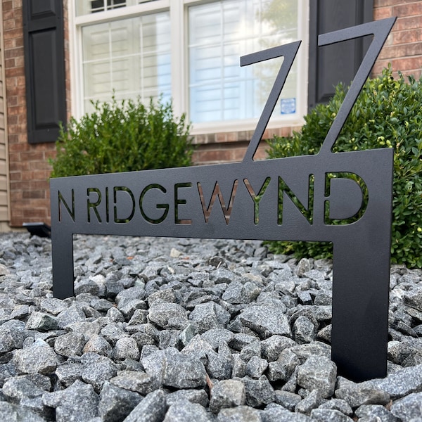 Modern Address Yard Sign - Etsy