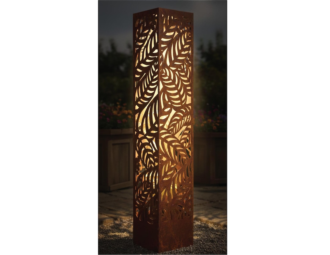 Rusted Metal Garden Column | Rusted Tropical Garden Art | | Garden ...