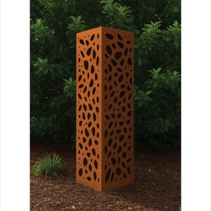 Rusted Metal Garden Column | Rusted Geometric Garden Art | | Garden ...