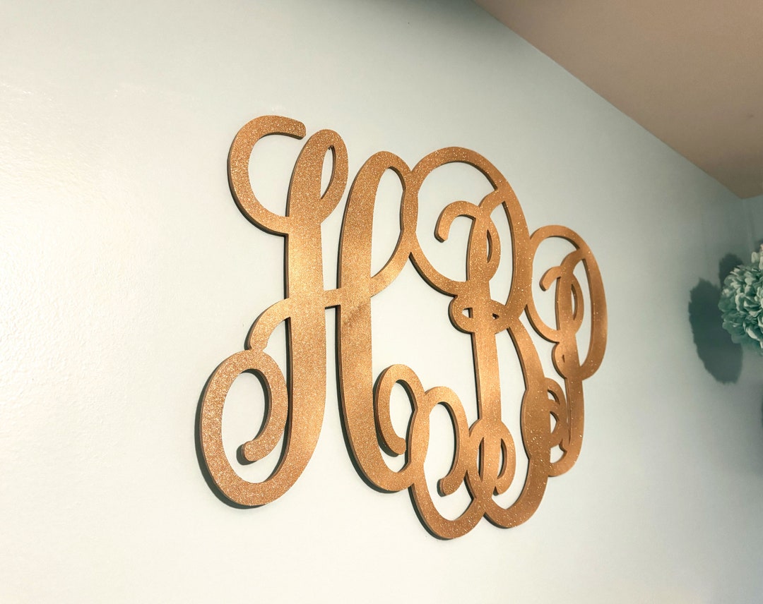 Custom Monogram Sign | Wood Name Sign | Personalized Name Sign ...
