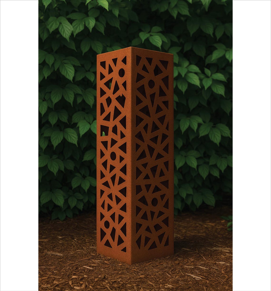Rusted Metal Garden Column | Rusted Geometric Garden Art | | Garden ...