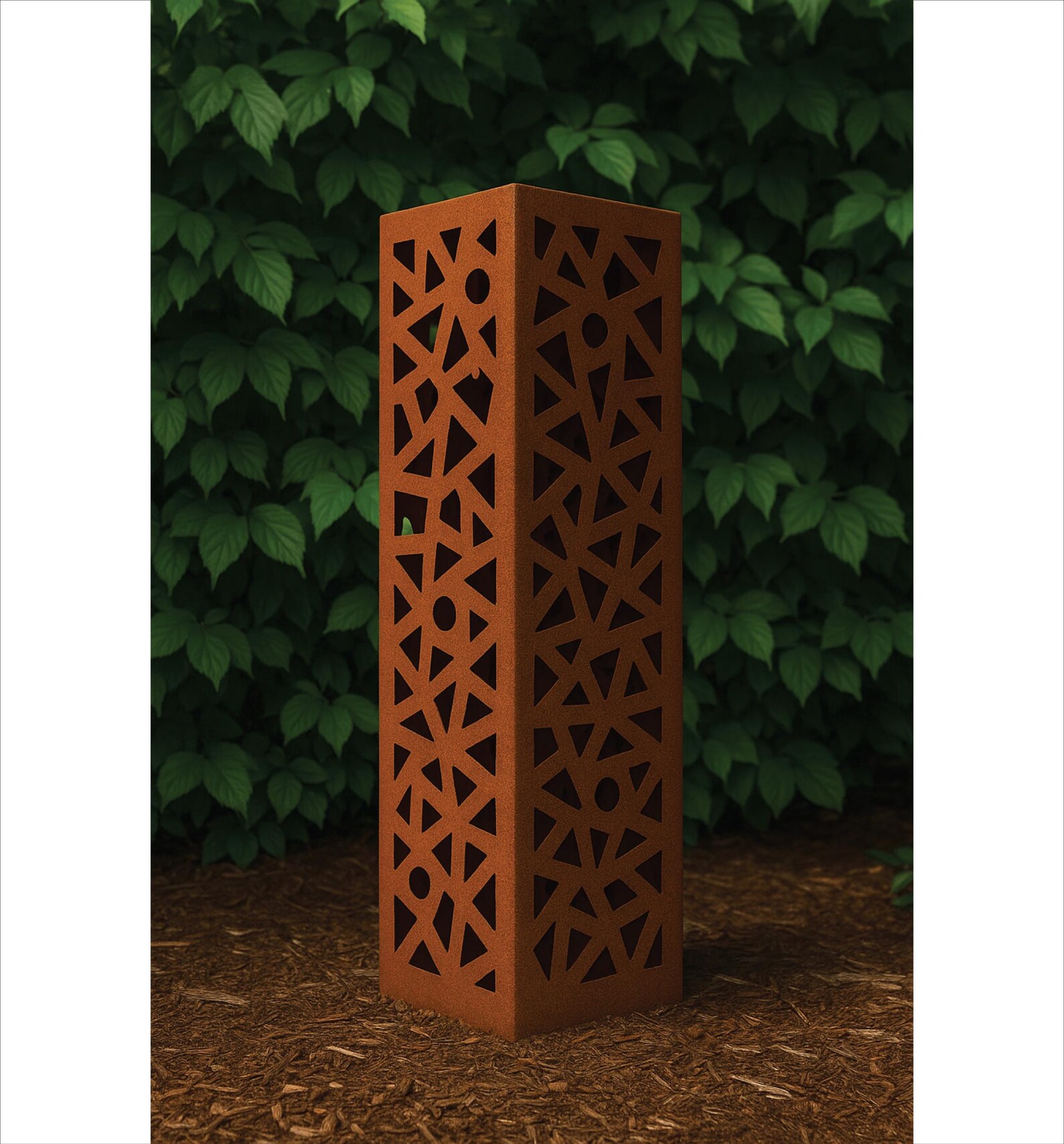 Rusted Metal Garden Column | Rusted Geometric Garden Art | | Garden ...