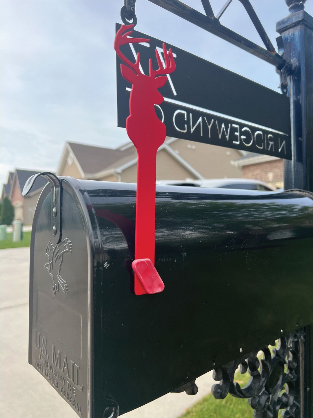Metal Mailbox Flag / Metal Deer Art / Buck Mailbox Flag / Mailbox Decor ...