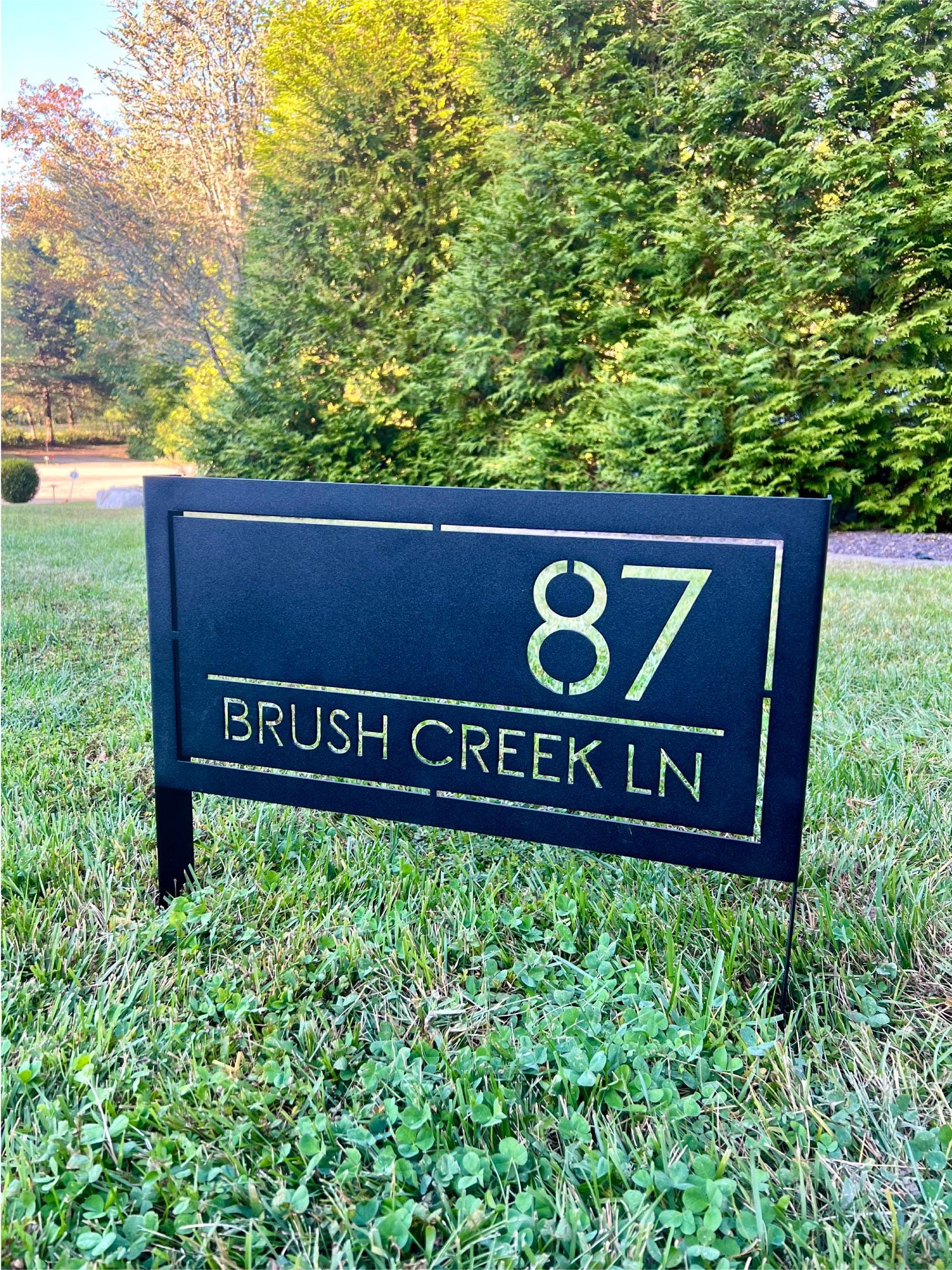 Metal Address Sign for House / Modern Metal Address Plaque / Metal ...
