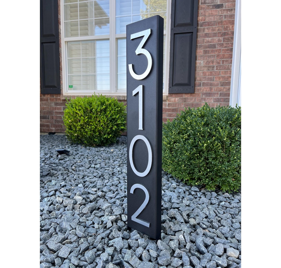 Metal Address Sign for House / Modern Metal Address Plaque / Metal ...