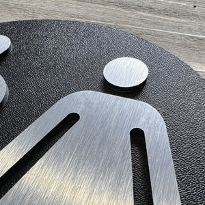 Round Restroom Sign / Modern Bathroom Sign / Restaurant Sign ...