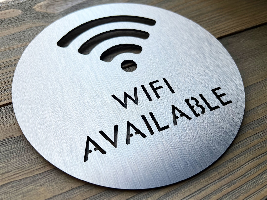 Metal Wifi Sign / Wi-fi Available Signage / Office Sign / Hotel Signage ...