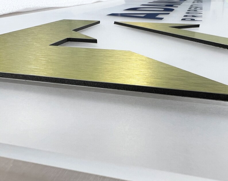 Custom Business Sign / 3D Gold Business Sign / Acrylic Sign - Etsy