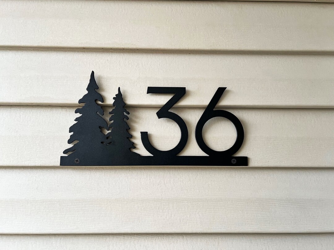 Metal House Number Sign / Clean Modern Address Sign / Custom Metal ...