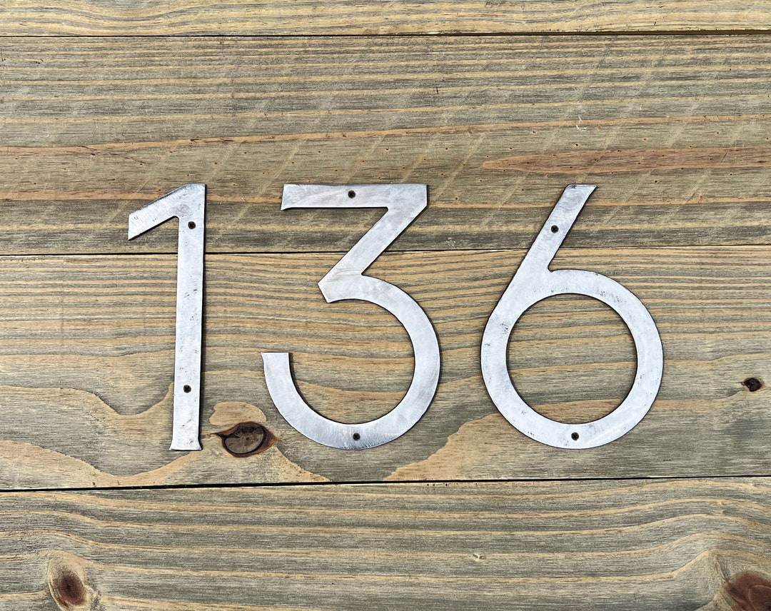 6 Inch Metal House Numbers / Steel House Address Number / Clean Modern ...