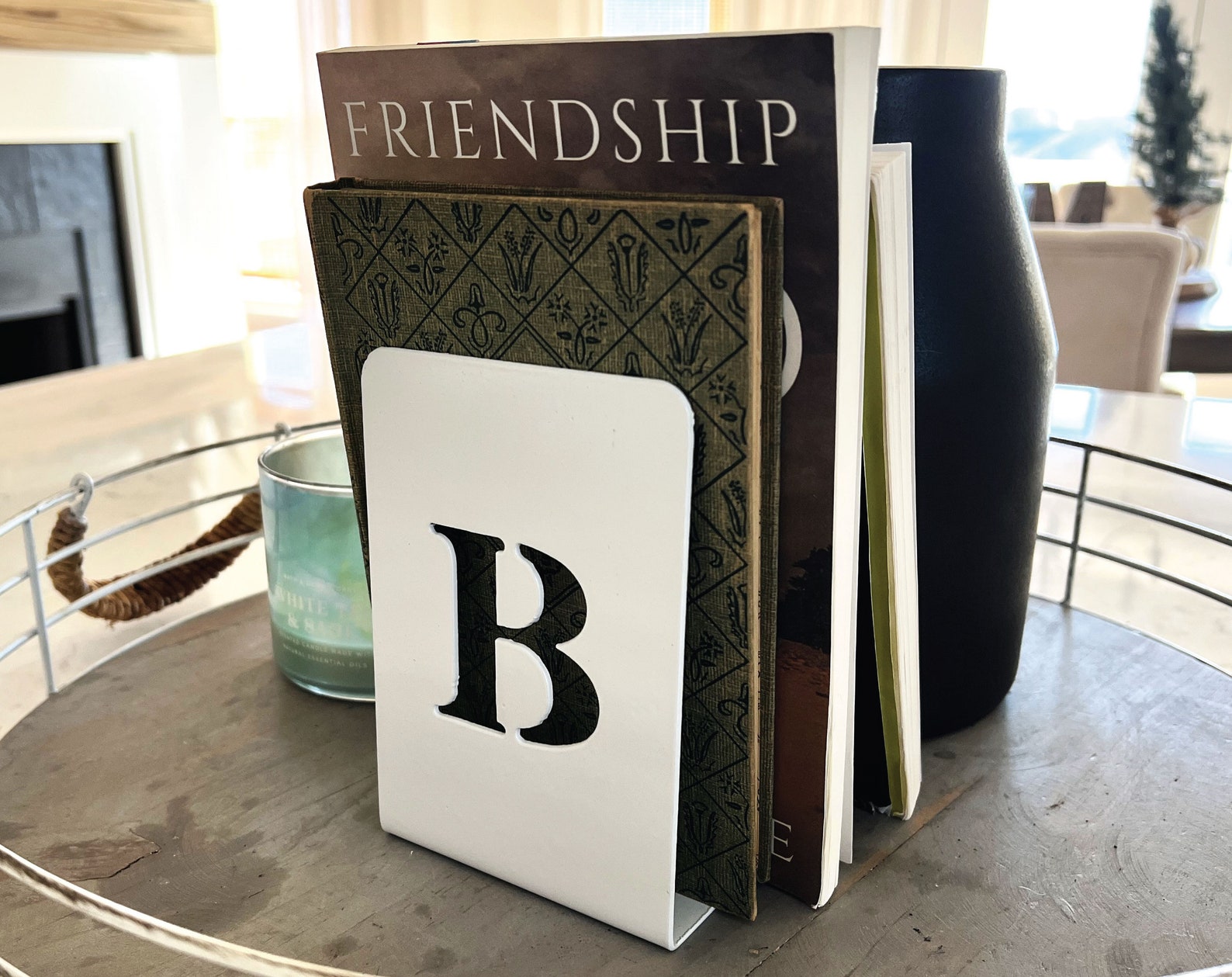 Personalized Monogram Bookend / Last Name Initial Bookend / Custom ...