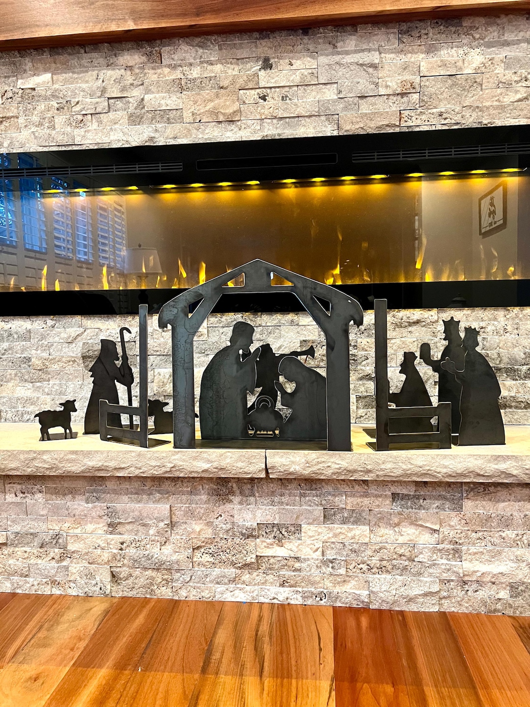 Metal Nativity Set - Christmas Nativity Scene With Holy Family ...