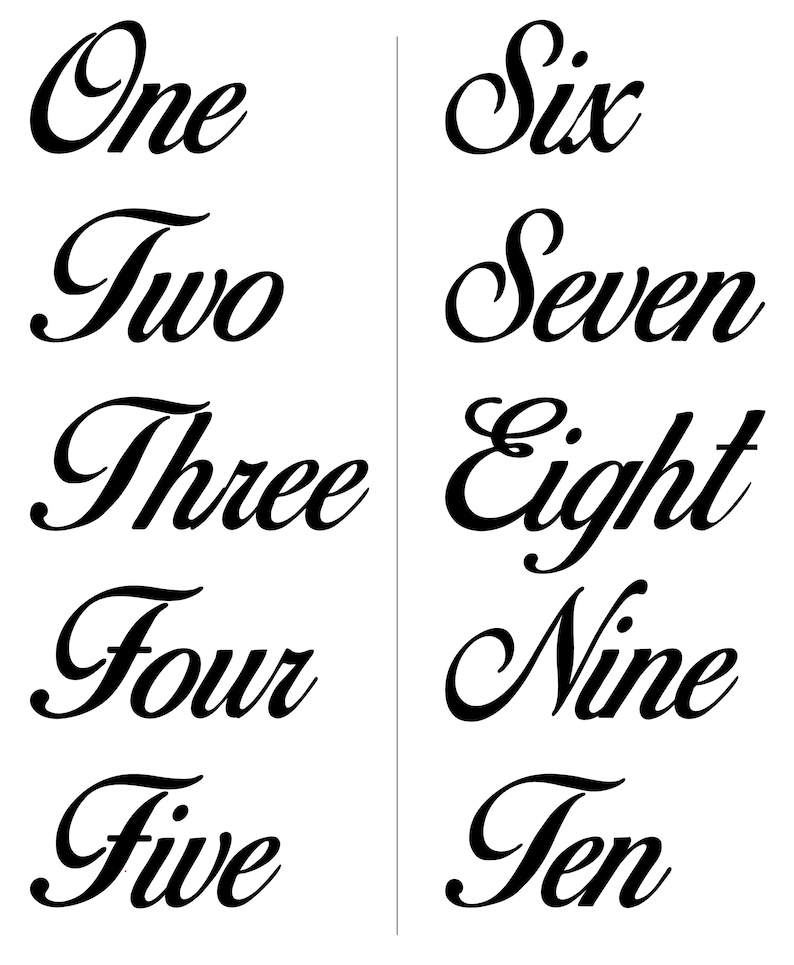 Thin Cursive House Number / Colonial Script Number / Cursive Address ...