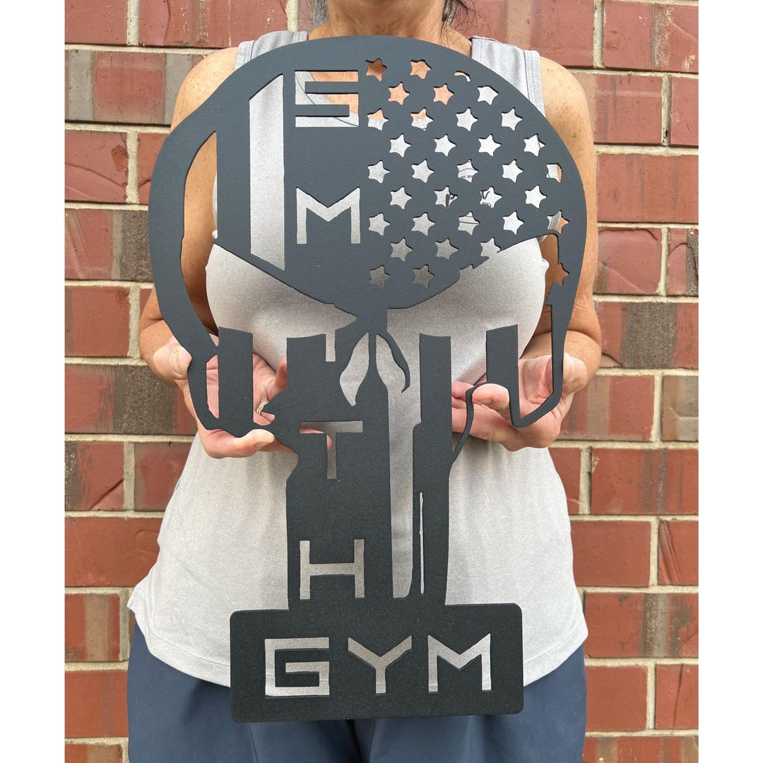 Custom Metal Gym Name Sign, Weightlifting Workout Room Wall Art ...