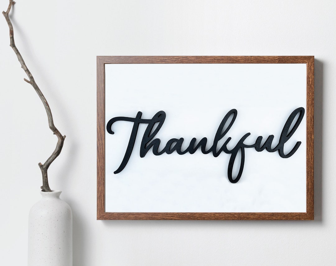 Thankful Wood Sign / 3D Thankful Frame / Custom Home Decor for Holidays ...
