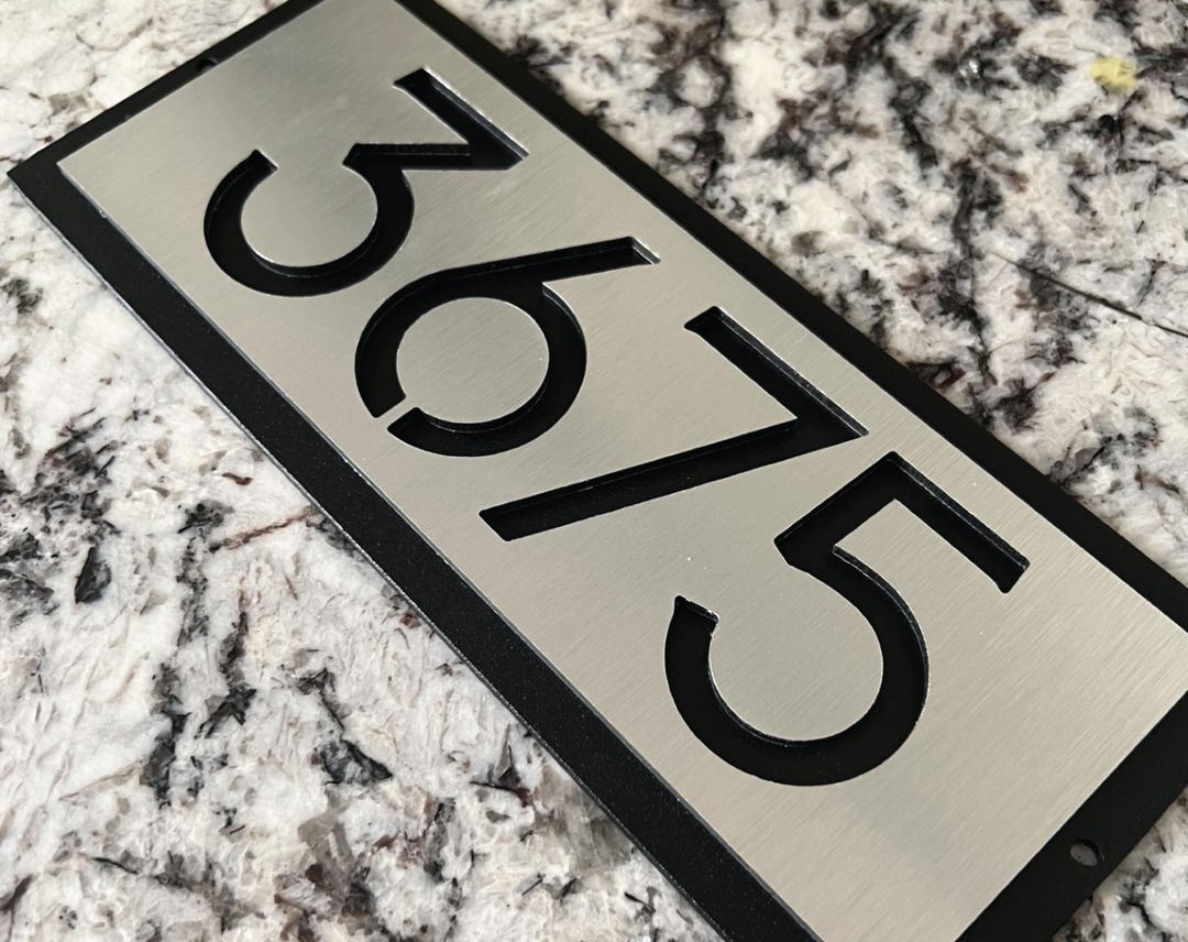 Modern Metal Address Plaque / Front Door Address Sign / Garage House ...