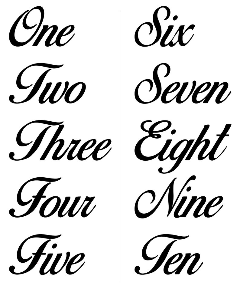 Colonial Script House Number / Extra Large Cursive Number / Thin ...